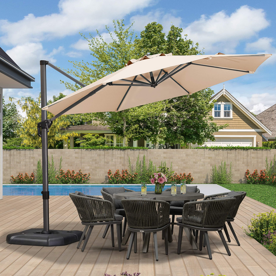 PURPLE LEAF Voordelige 300 / 330 cm Terrasparasol outdoor Tuin parasol